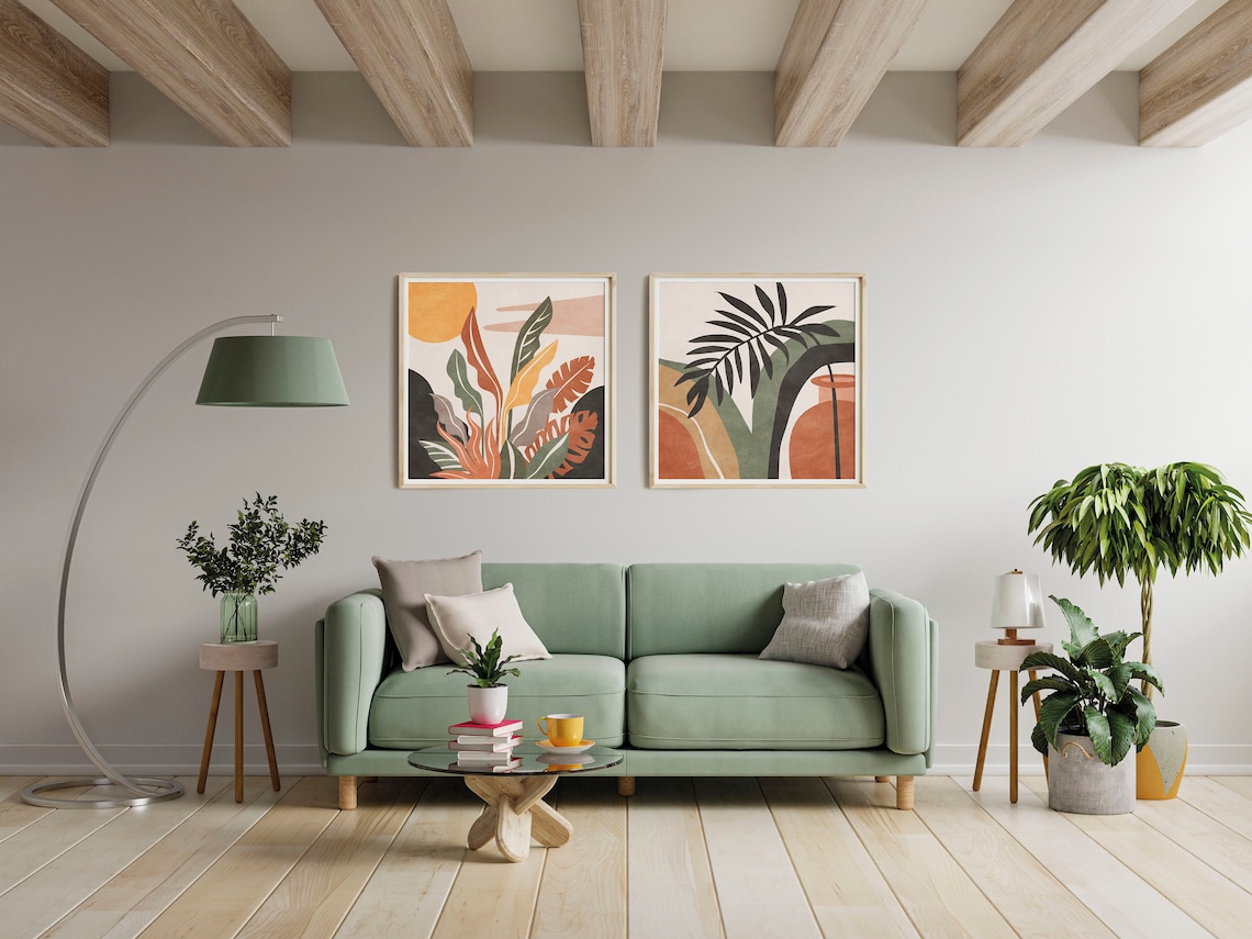 Digital Prints Wall Art Boho Modern Decor Boho Art Prints Set - Etsy