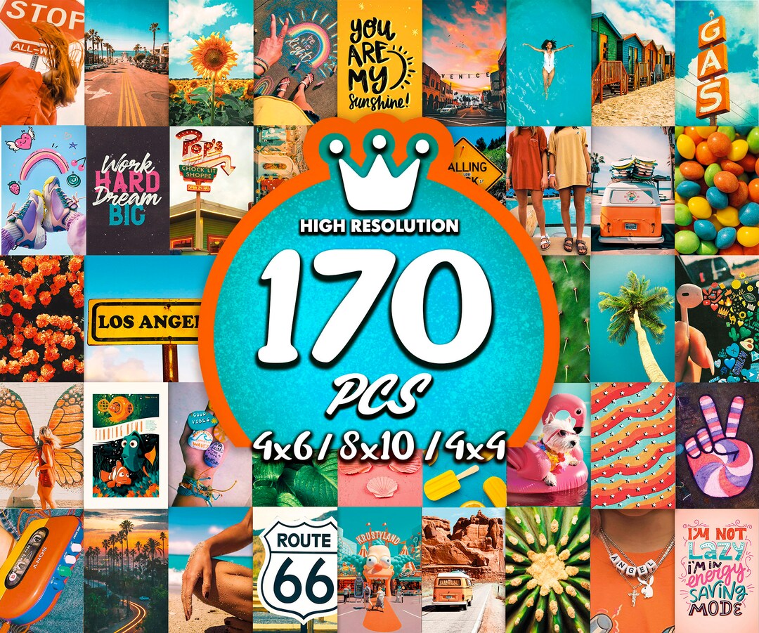 Summer Vibe Wall Collage Kit Digital, Vision Board Kit Aesthetic ...