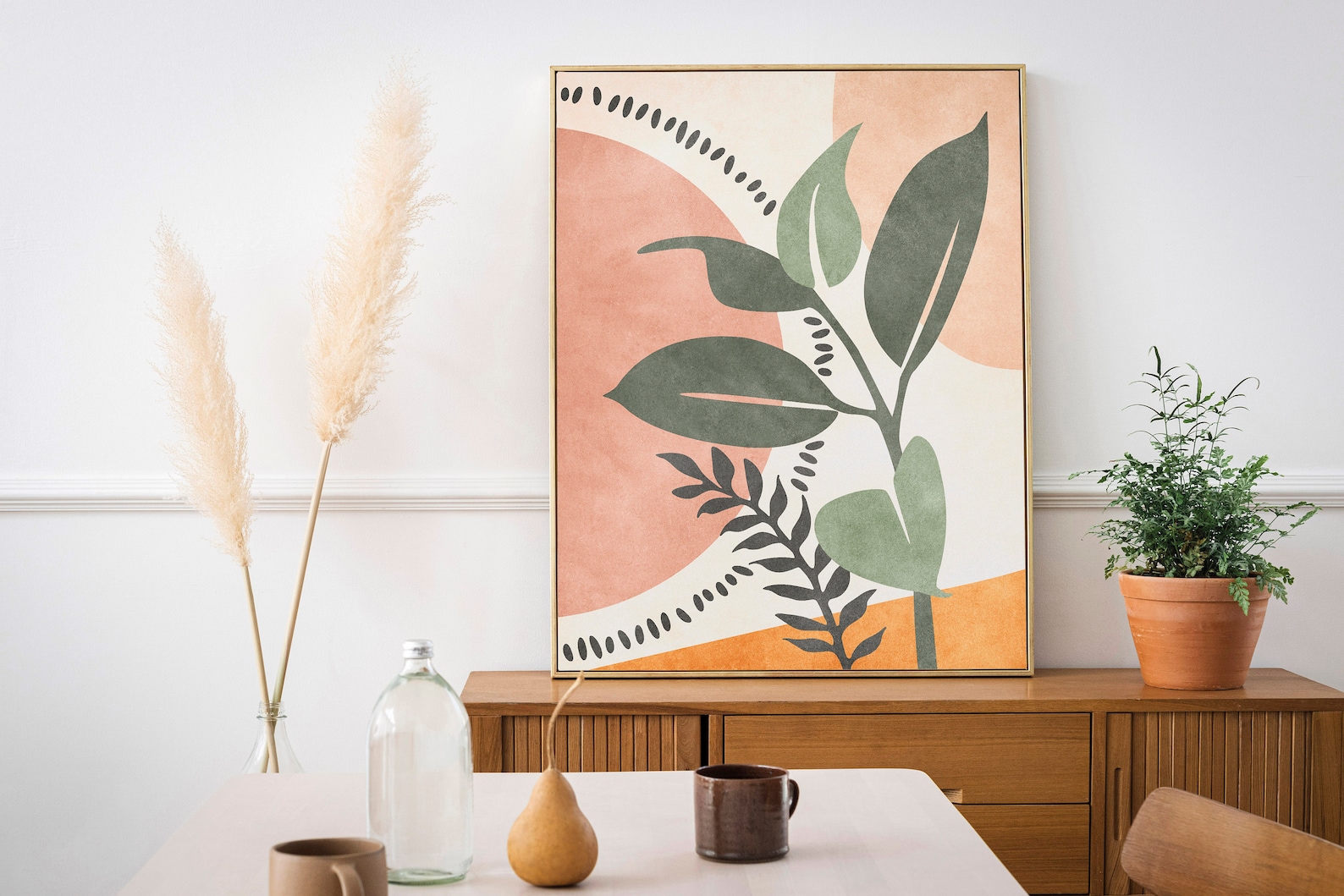 Pastel Wall Art Print Minimalist Plant Art Poster Download - Etsy