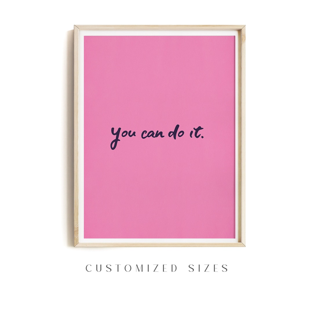 Pink Preppy Wall Art Motivational Quotes Poster Quote Wall - Etsy