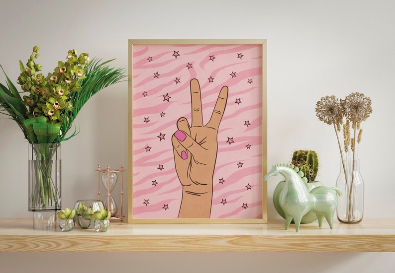 Pink Art Print Digital Poster Download Positive Wall Art - Etsy