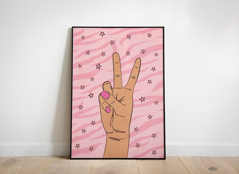 Pink Art Print Digital Poster Download Positive Wall Art - Etsy