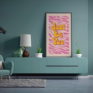 Motivational Poster Colorful Wall Art Girl Nursery Decor, Hot Pink ...