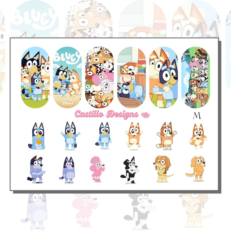Nail Art Stickers Bluey - Etsy