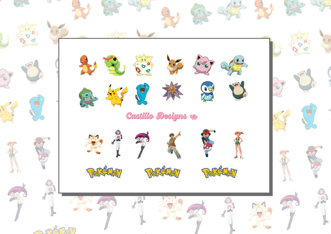Pokemon Nail Decals - Waterslide Decals - Nail Stickers - Etsy