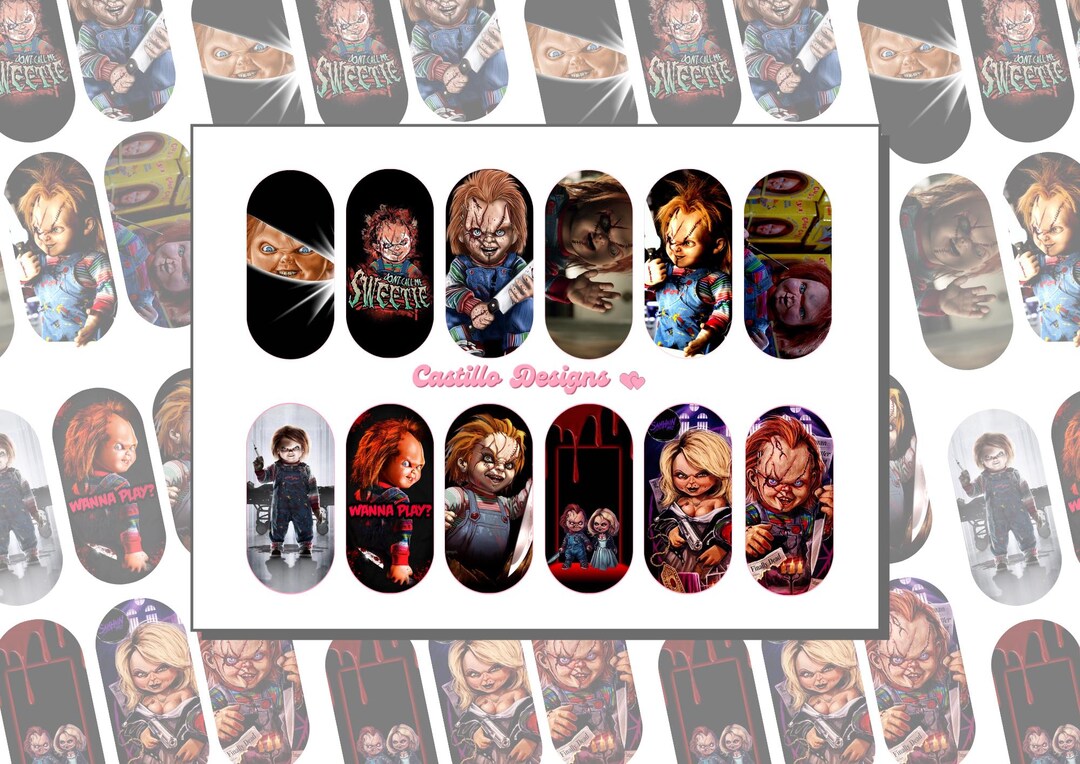 Chucky - Spooky Halloween - Nail Art - Waterslide Decals - Etsy