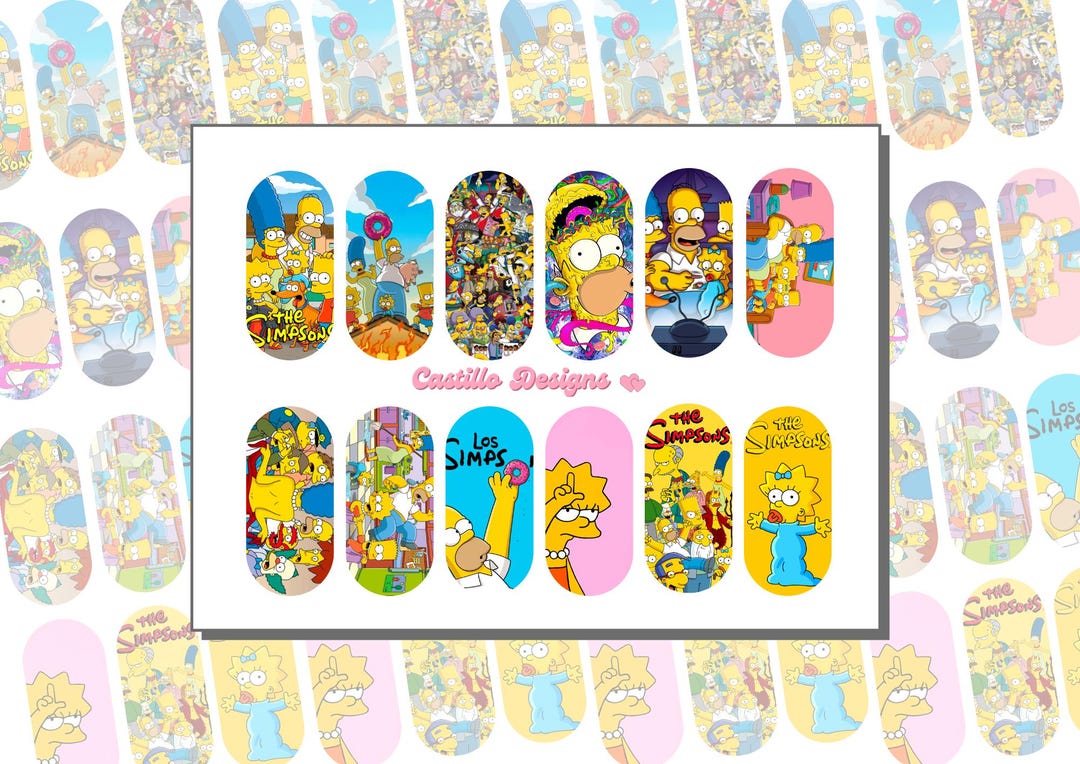 The Simpsons Nail Decals - Nail Art - Waterslide Decals - Etsy