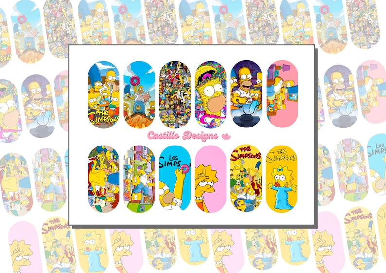 The Simpsons Nail Decals - Nail Art - Waterslide Decals - Etsy
