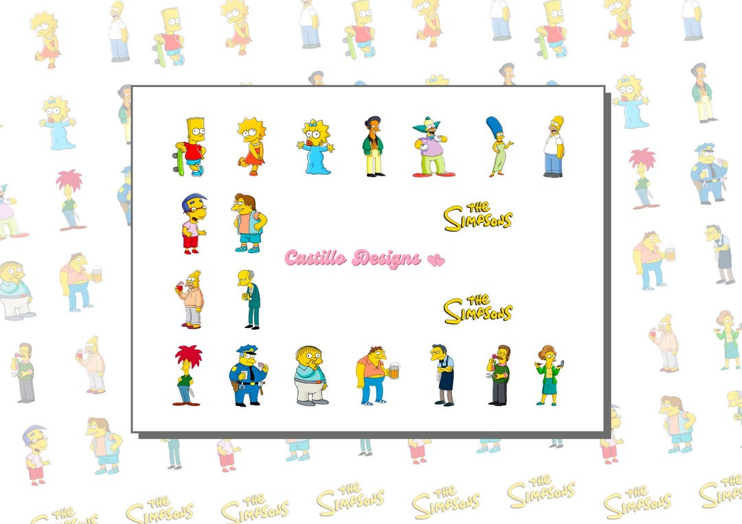 The Simpsons Nail Decals - Waterslide Decals - Nail Stickers - Etsy