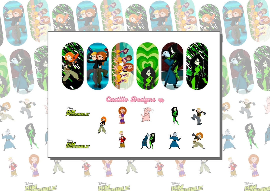 Kim Possible Nail Decals - Nail Art - Waterslide Decals - Nail Stickers ...