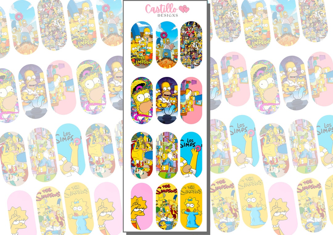 The Simpsons Nail Decals Nail Art Waterslide Decals - Etsy
