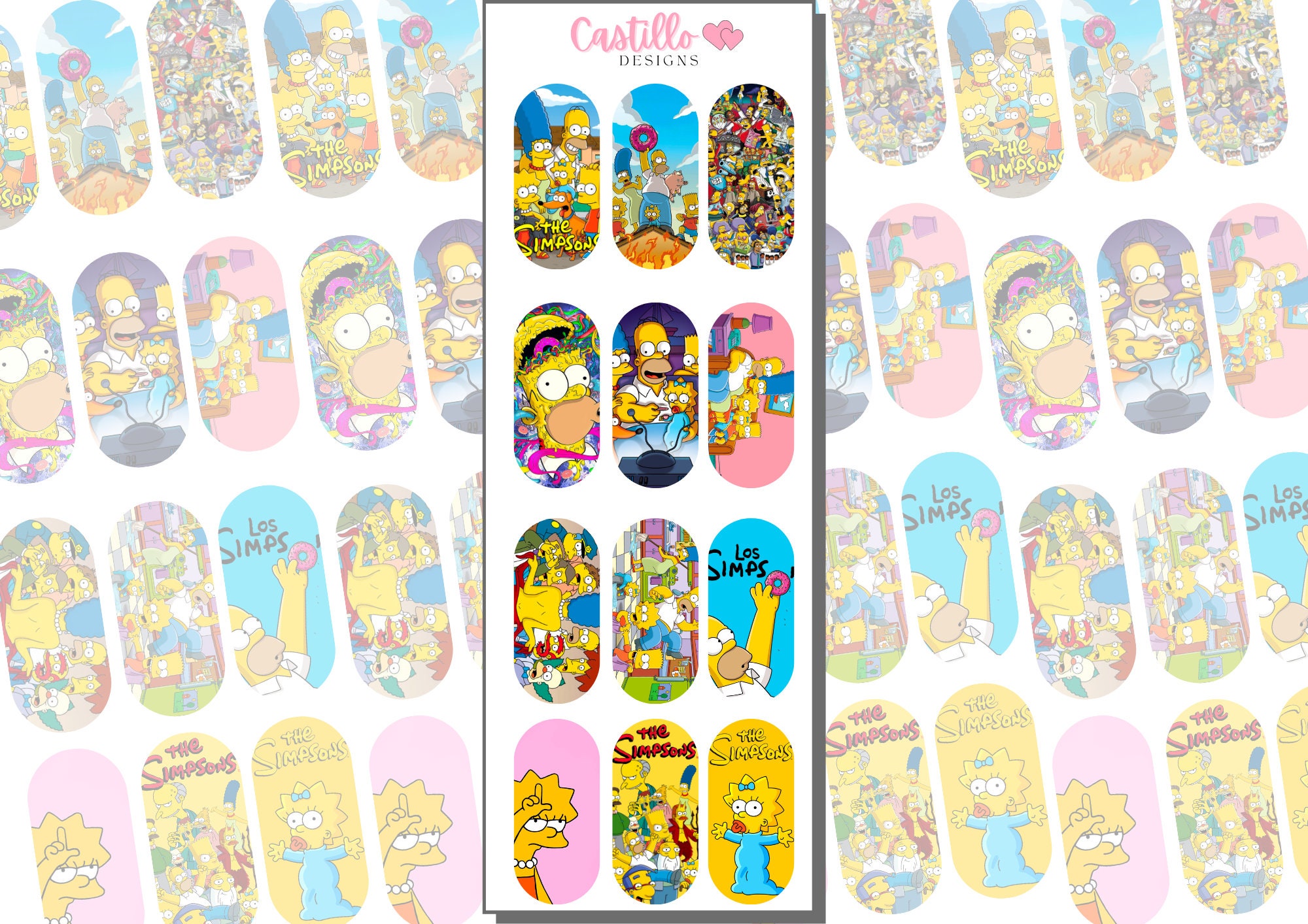 The Simpsons Nail Decals Nail Art Waterslide Decals - Etsy