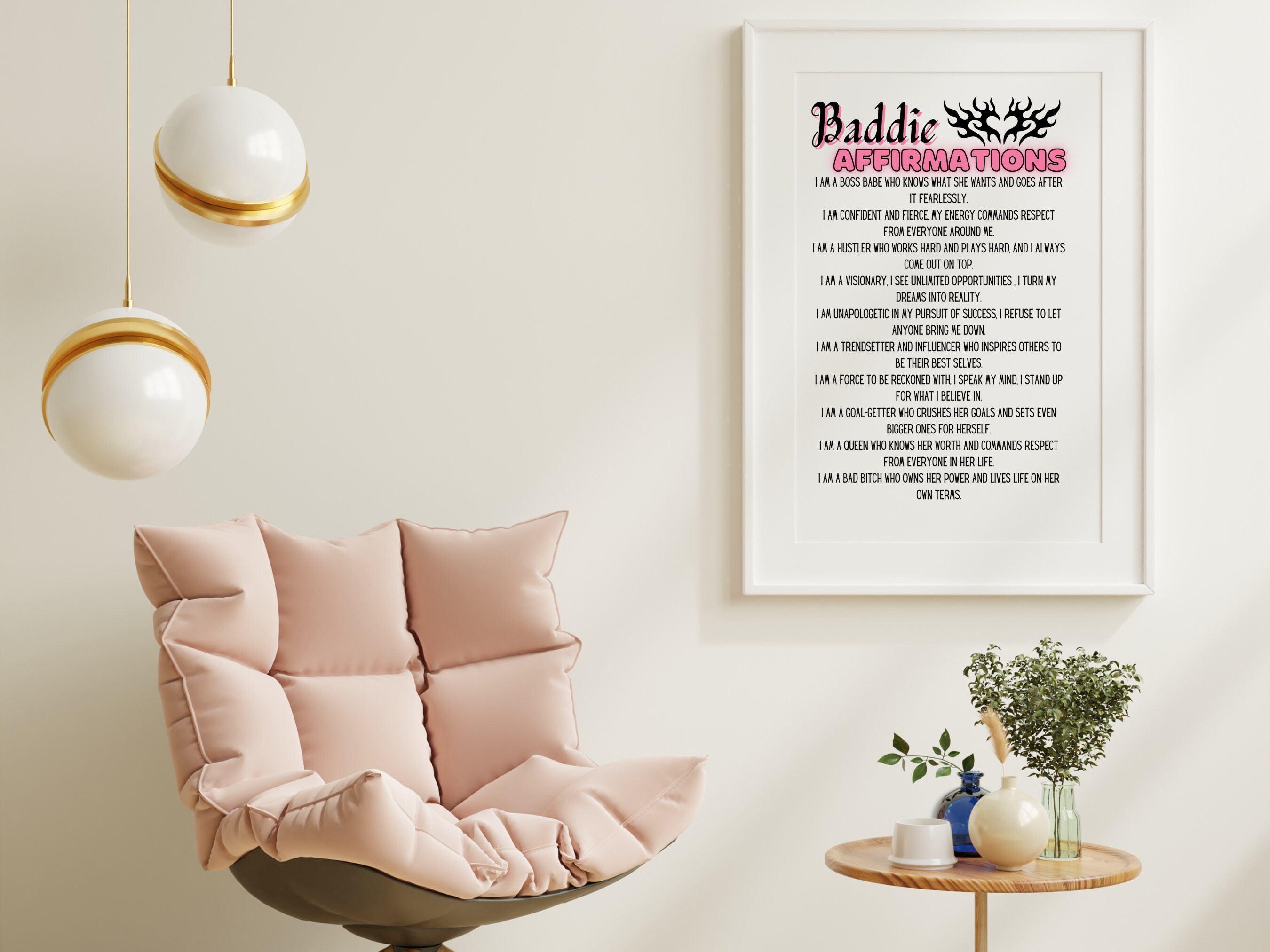 Baddie Affirmations, Y2K Prints, Baddie Wall Art, Bad Bitch Decor ...