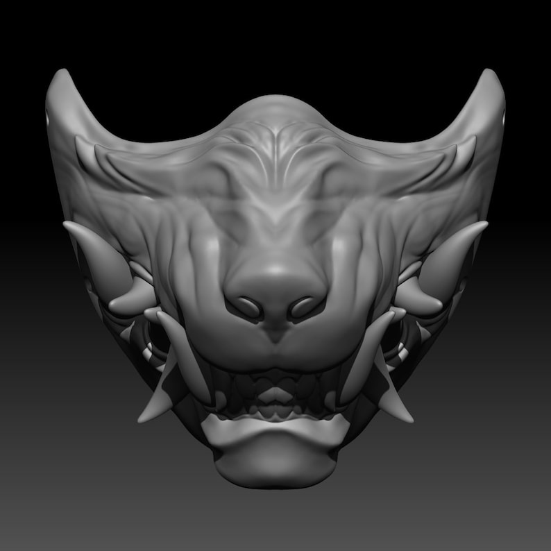 WOLF MENPO MASK .stl | 3D Model | 3D Print | Printable - Etsy