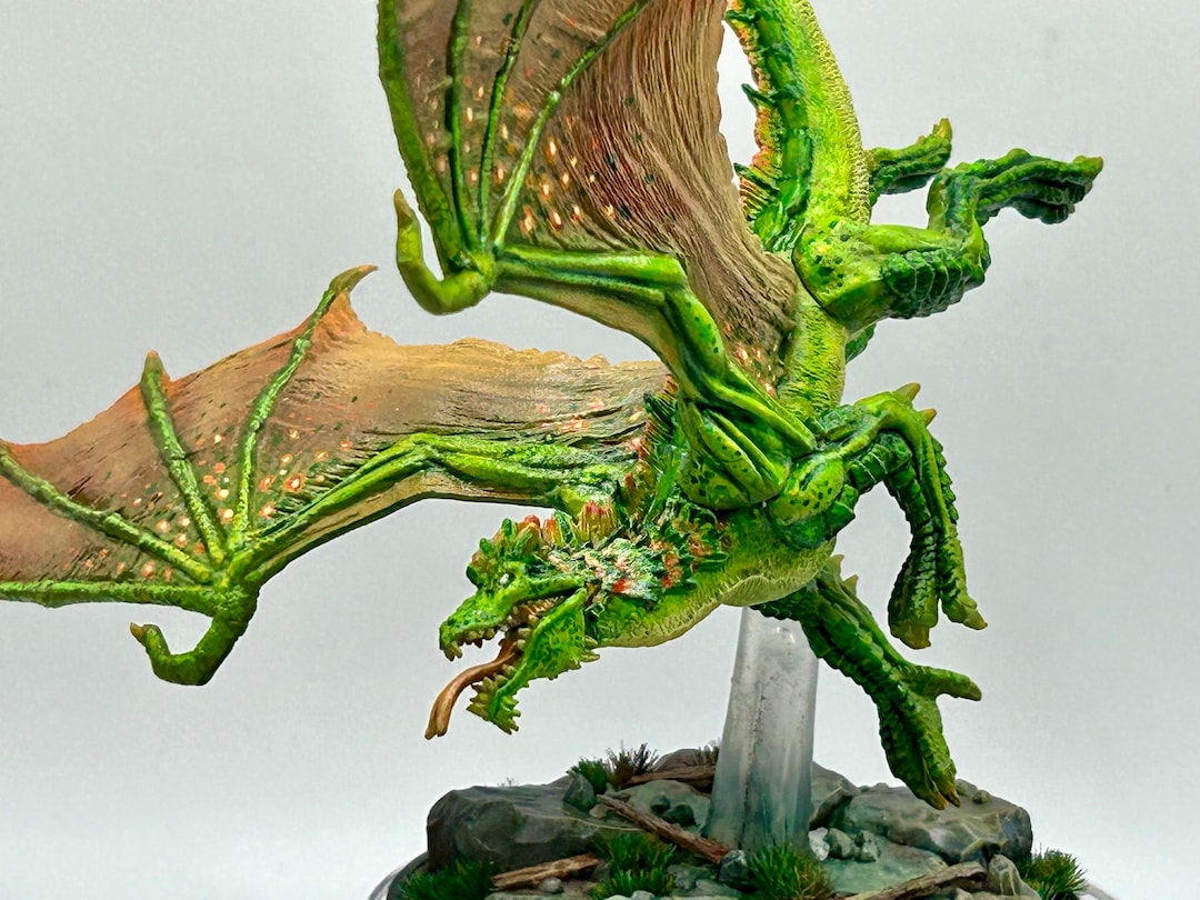 D&D Young Green Dragon Fully Painted Miniature Dragon Green Tabletop - Etsy
