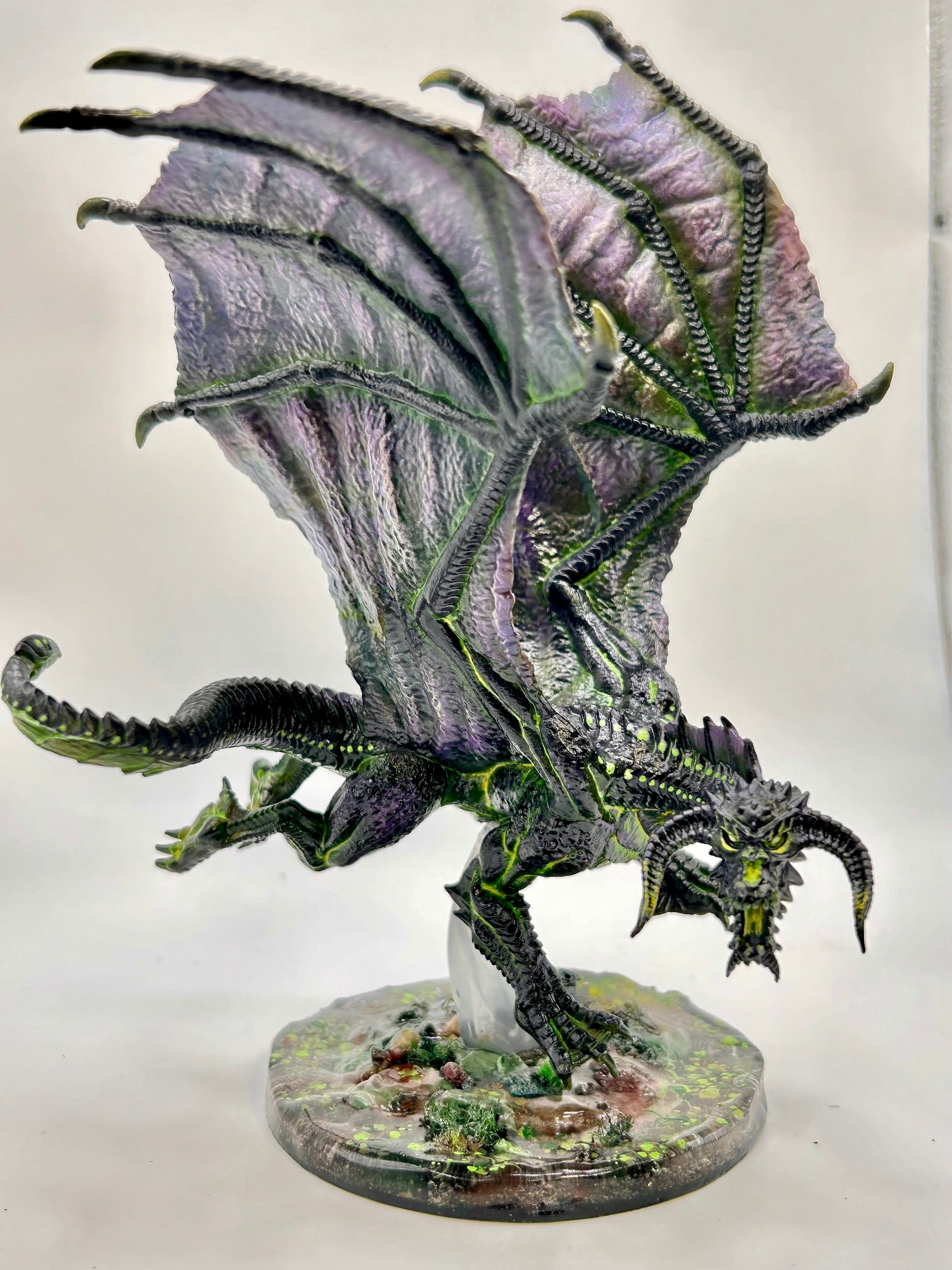 D&D Black Dragon Painted Miniature Dragon Black Tabletop - Etsy
