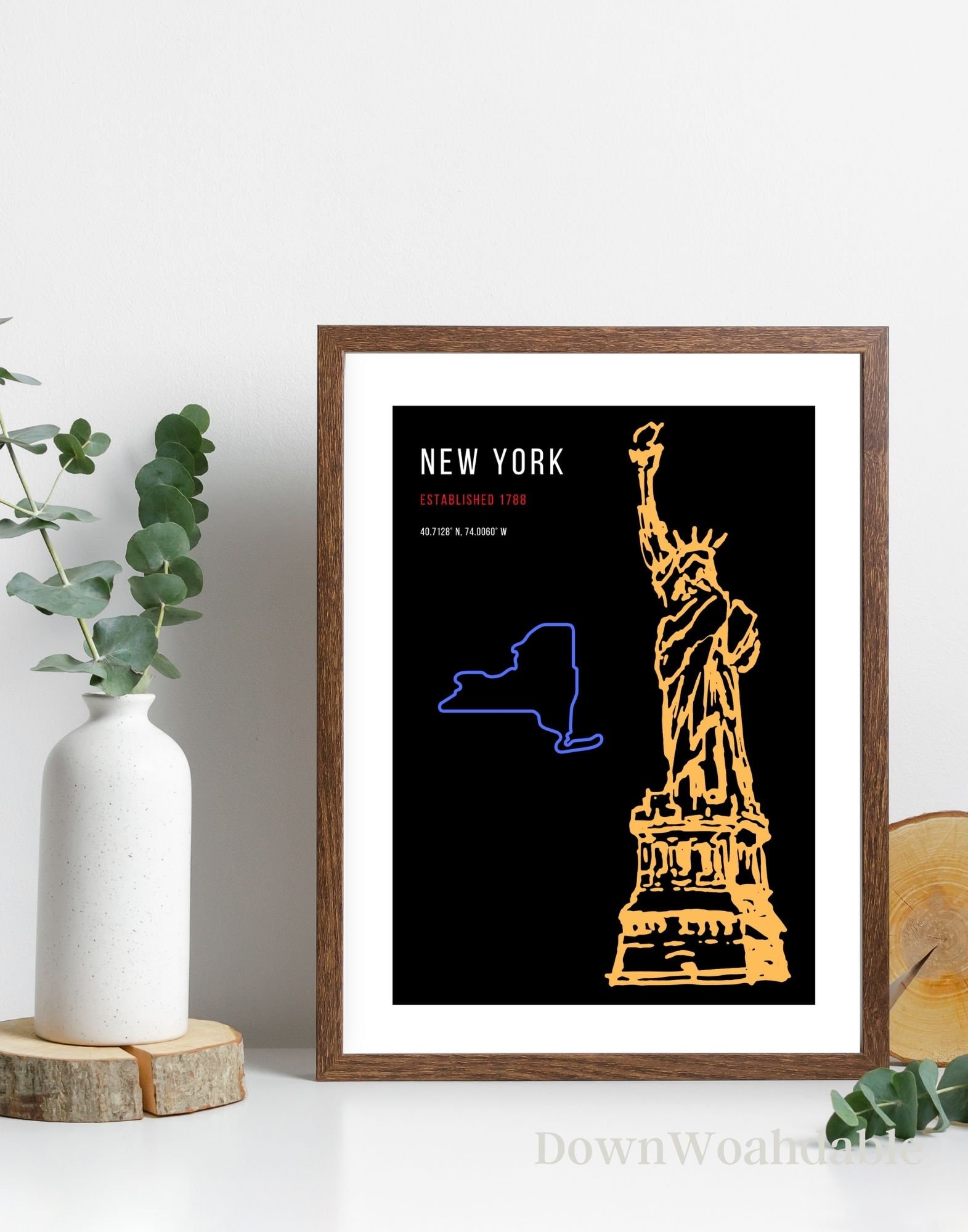 New York City Skyline Printable Art Modern NYC Digital Print, Instant ...
