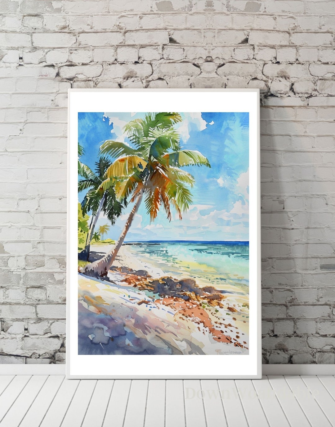 Watercolor Beach Painting Printable Instant Download Art - Etsy