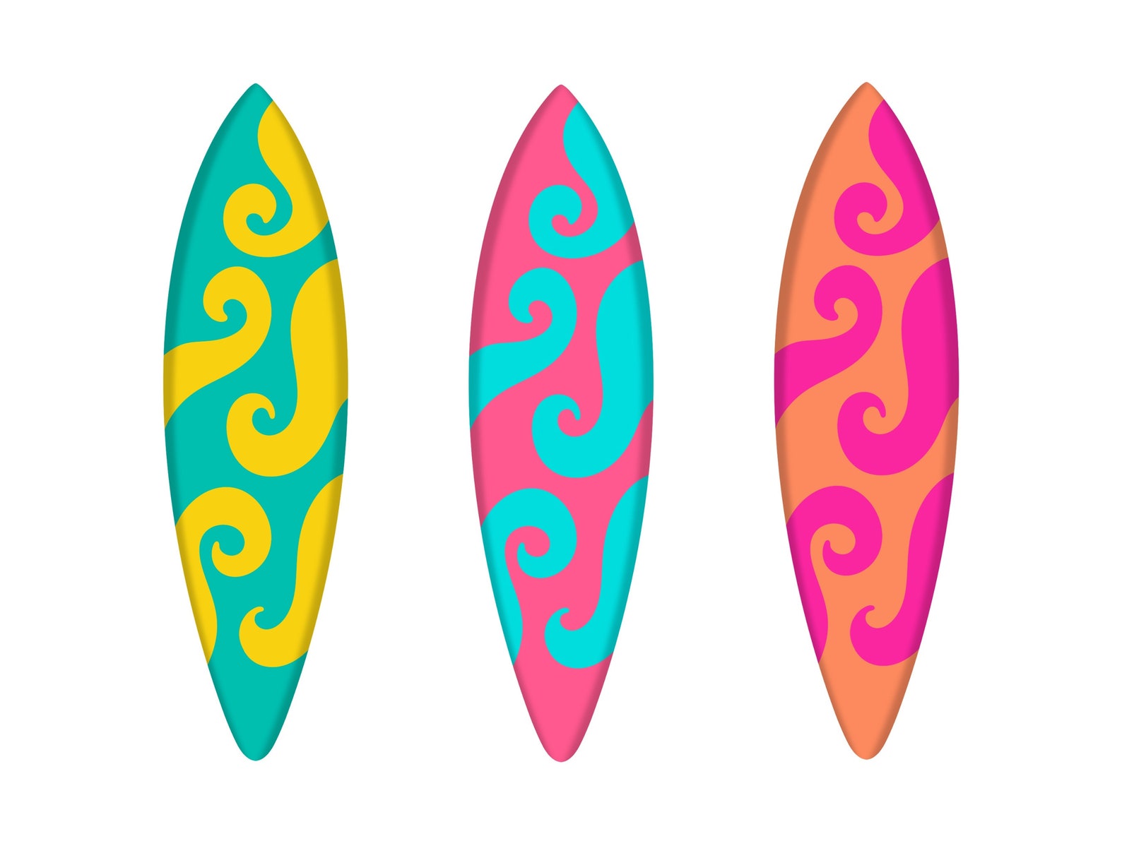 Tropical Surfboard Clipart Hawaiian Surfboard Clipart PNG - Etsy