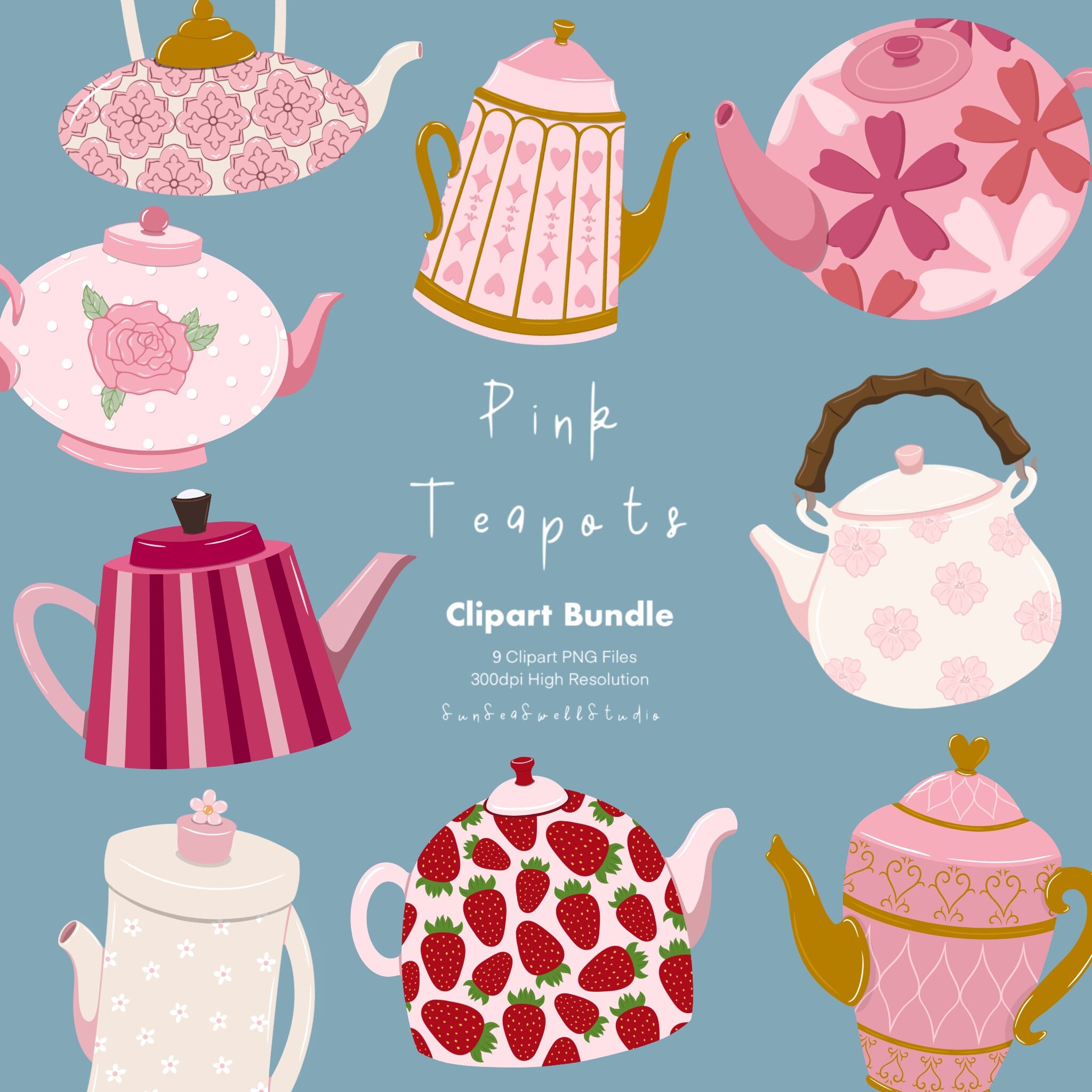 Pink Tea Pot Clip Art