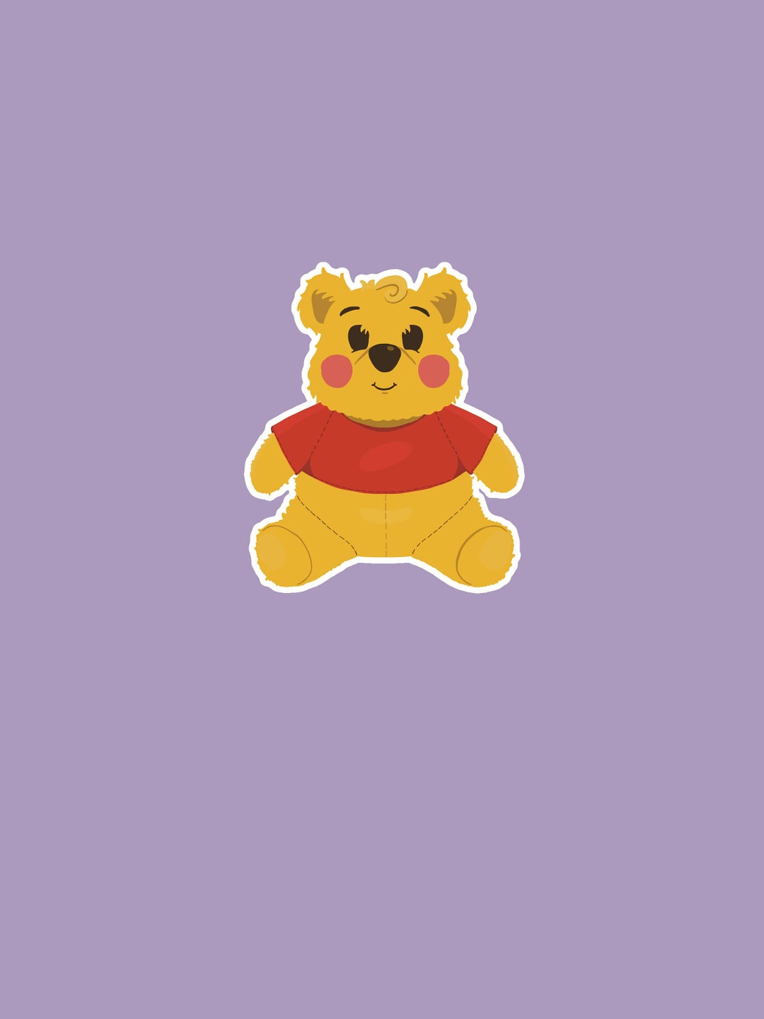 Yellow Teddy Bear Kawaii Sticker - Etsy
