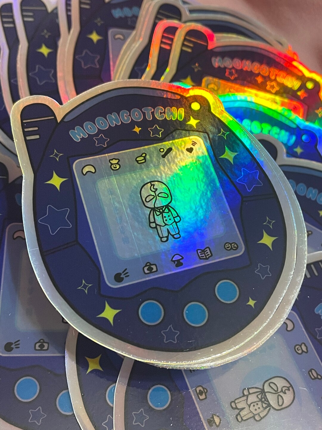 Holographic Superhero Sticker / Holo Moon Chibi Superhero Sticker ...