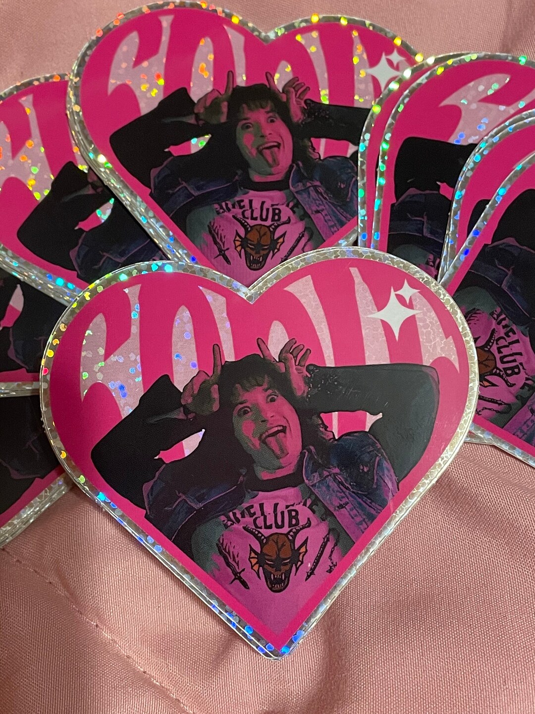 The Metalhead Glitter Sticker /the Freak Pink Eddie the Hero ST Glitter ...