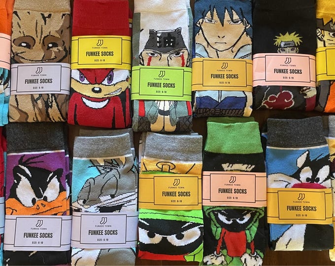 Socks/90s/naruto/dexter/groot/spiderman/daffy Duck/bugs Bunny/marvin ...