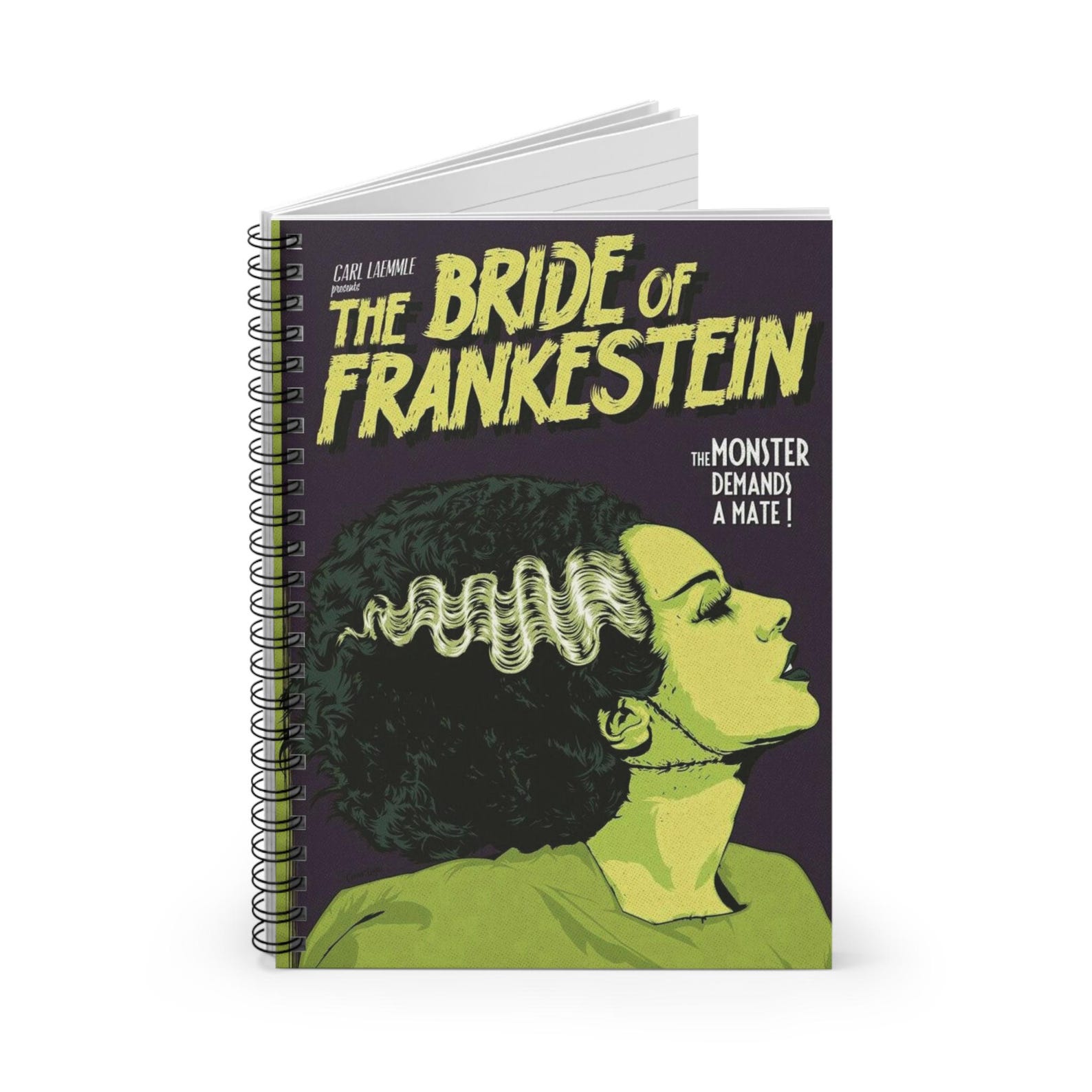 Bride of Frankenstein Spiral Notebook/vintage Horror Style/art Journal ...
