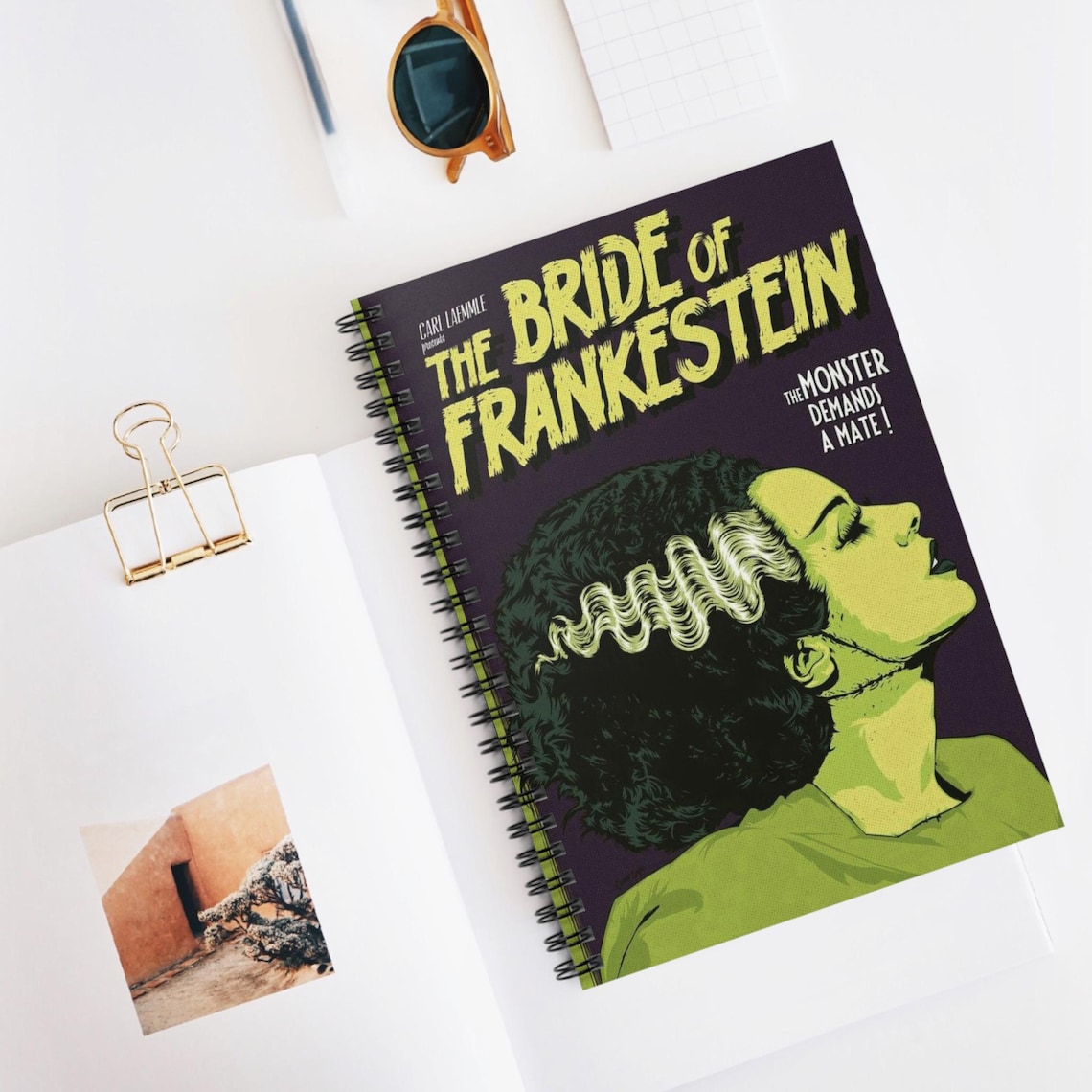Bride of Frankenstein Spiral Notebook/vintage Horror Style/art Journal ...