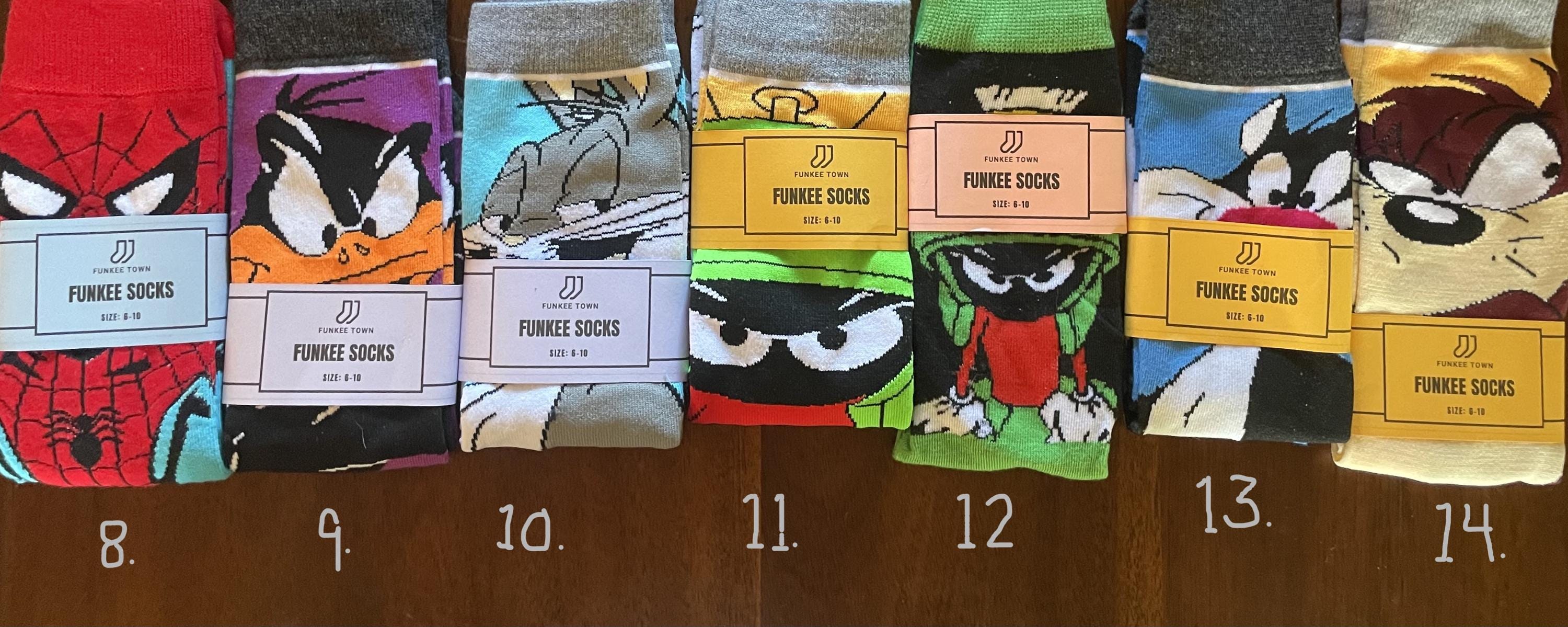 Socks/90s/naruto/dexter/groot/spiderman/daffy Duck/bugs Bunny/marvin ...