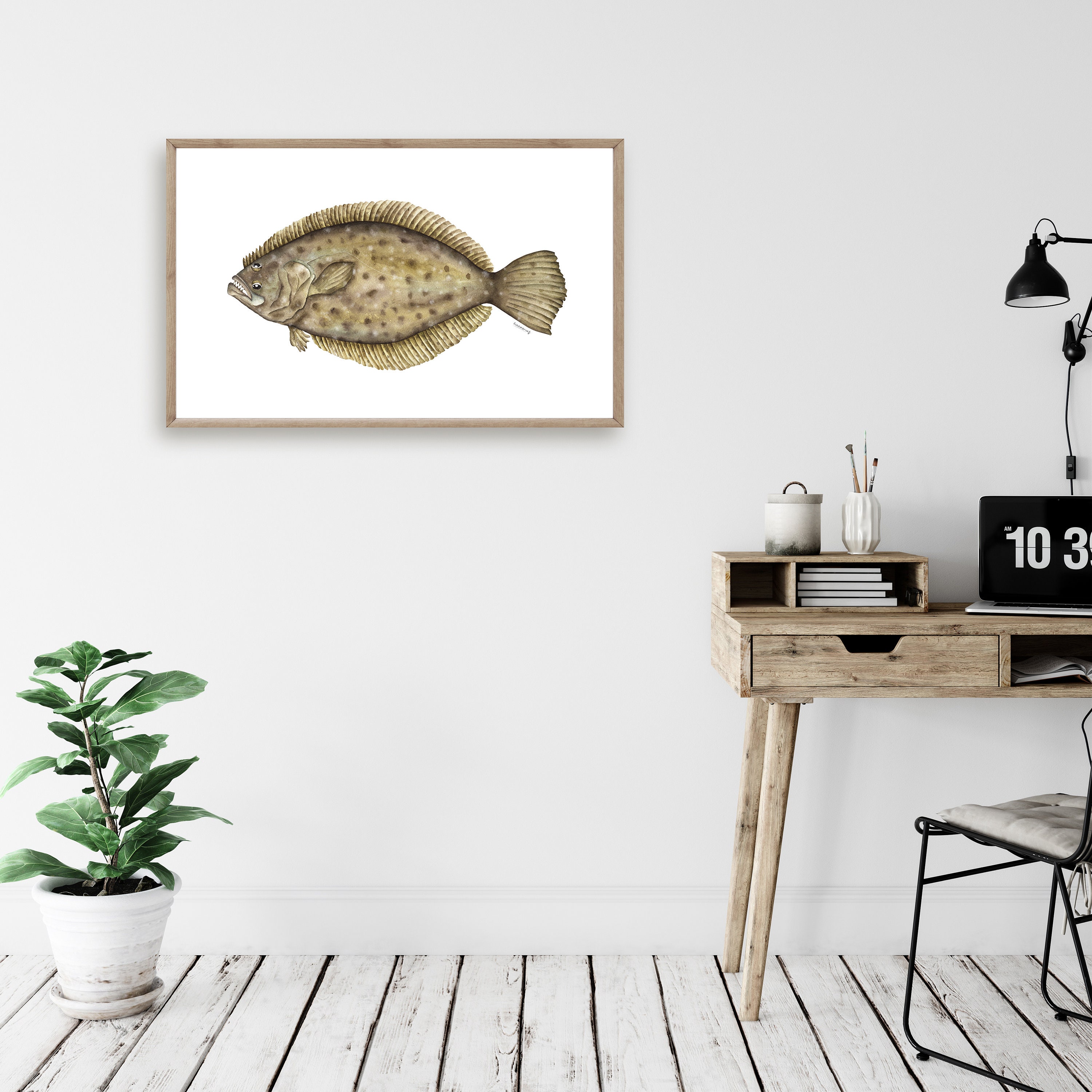 Flounder Fish / Watercolor Art Print - Etsy