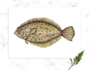 Flounder Fish Art - Etsy