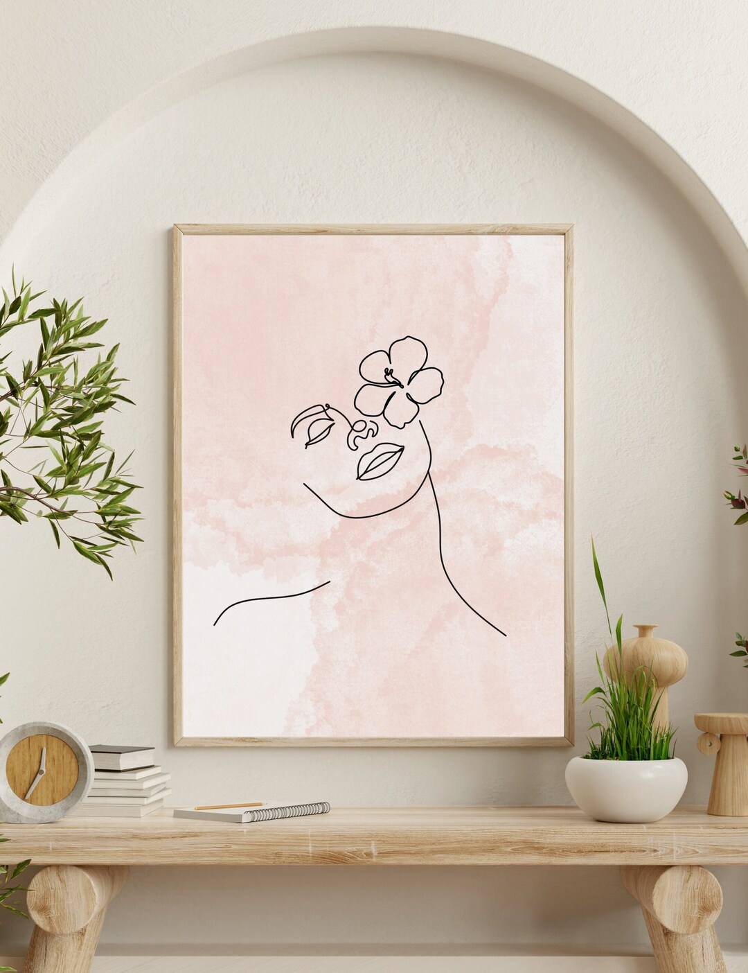 Flower Girl Abstract Line Drawing Minimal Woman Art Woman Line Art ...
