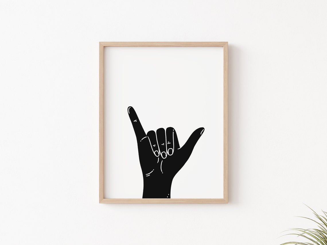 Modern Aloha Print, Set of 2, Black White Wall Decor, Minimalist Hawaii ...