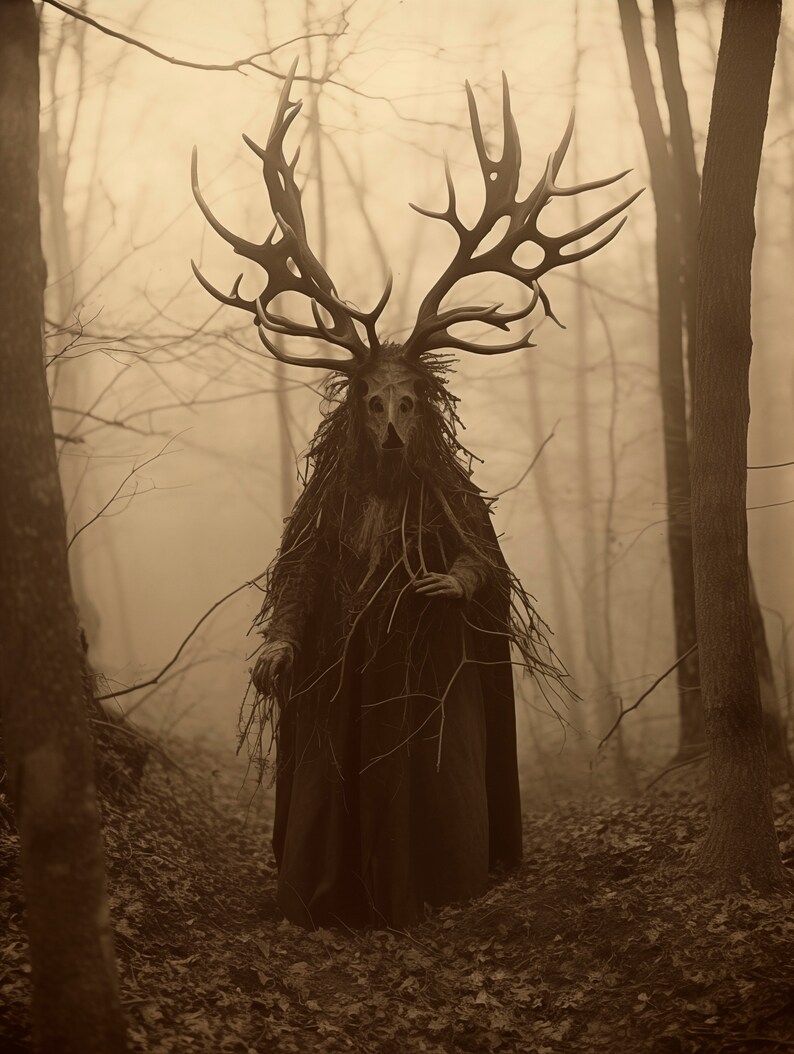 Guardian of the Forest Printable Art Woodland Goth Art - Etsy
