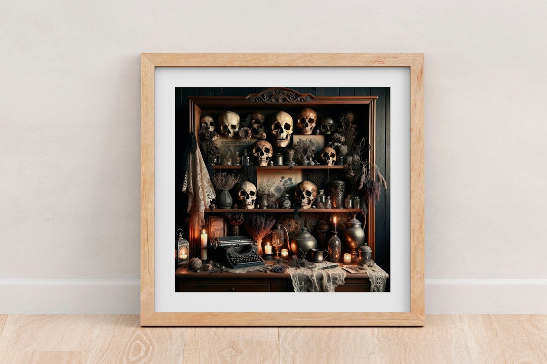 Gothic Scull Room Digital Art, Gothic Scull Printable Art, Dark ...