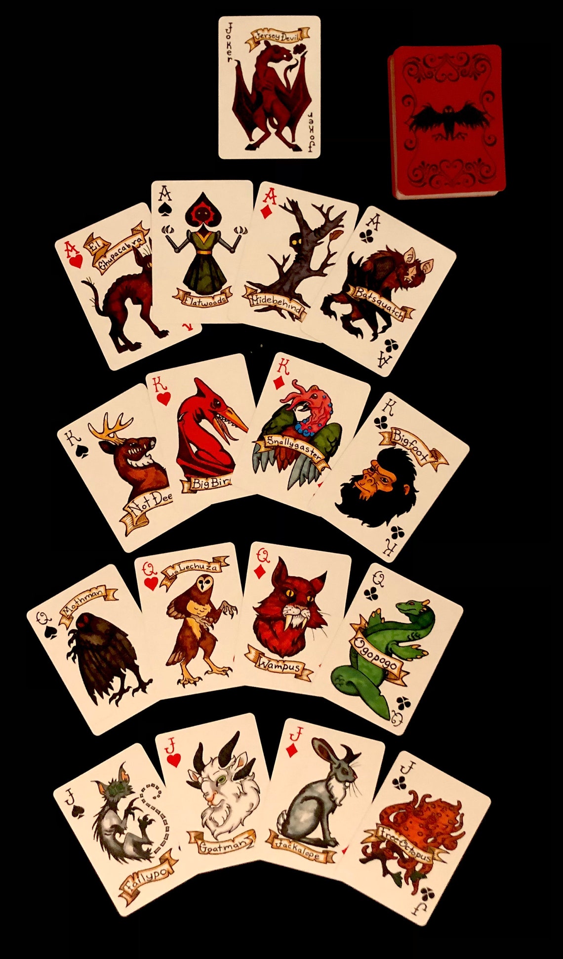 Hidden Creatures: American Monsters Playing Cards - Etsy