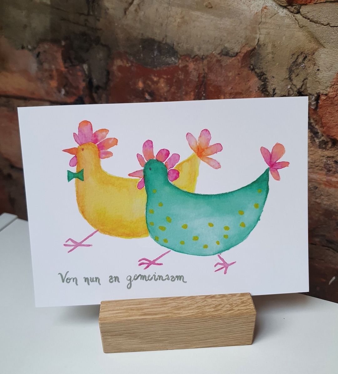 Greeting Card for the Wedding / Anniversary Chickens Together From Now ...