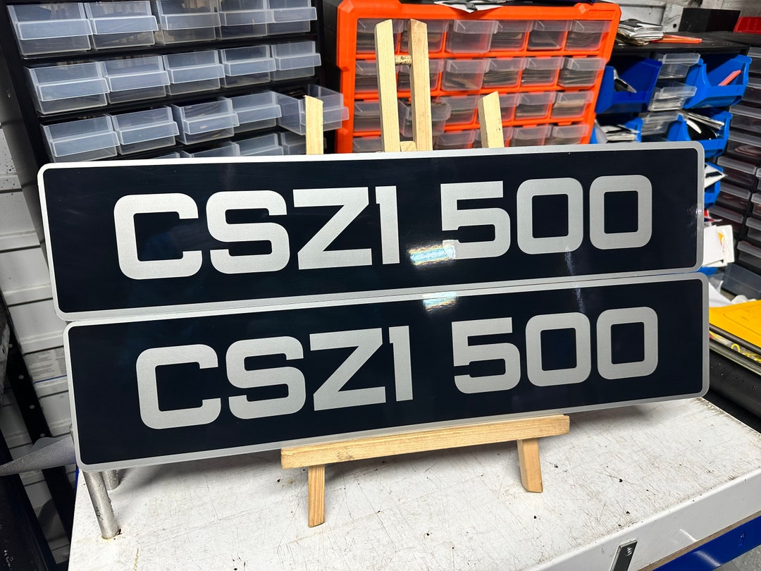 Classic Black Silver Metro Font Number Plates Made From ABS Tough ...