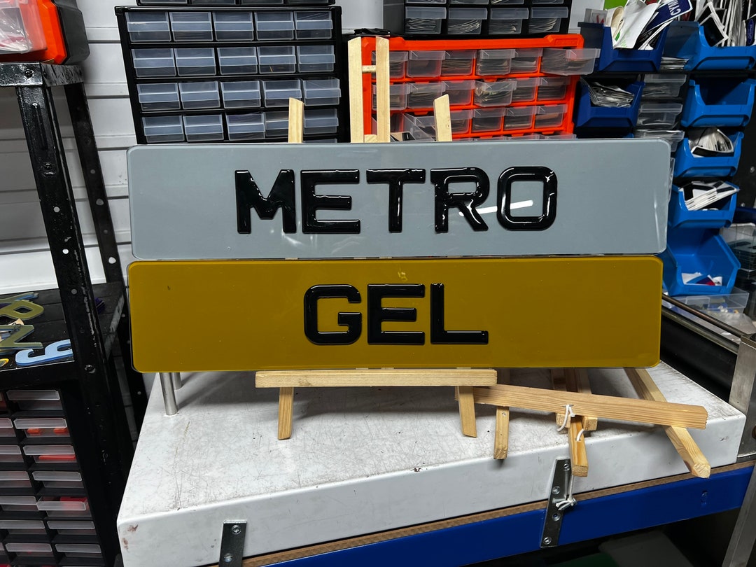 Metro 3D High Gloss Black Gel on Tinted Number Plates - Etsy