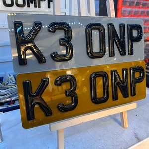 Tinted 13 Inch 5 Digit Max 4d Black Gel Number Plates - Etsy