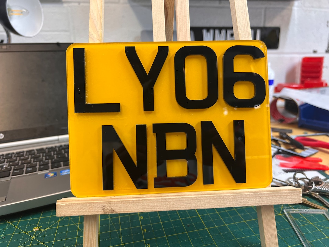 8x6 4D Black 3mm Thick Motor Bike Number Plate - Etsy UK