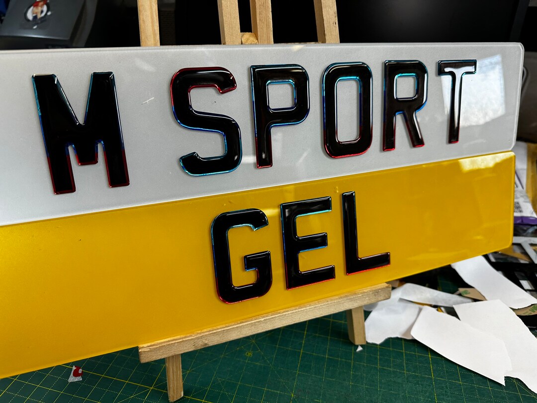M Sport 3D Coloured Gel Number Plates Red Blue Black Gel High Gloss - Etsy