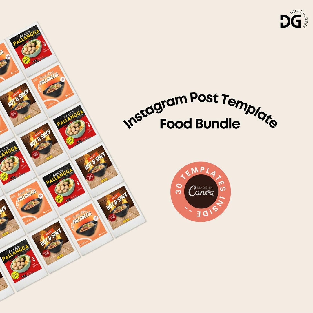 30 Foodie Instagram Post Canva Templates Restaurant Social Media ...