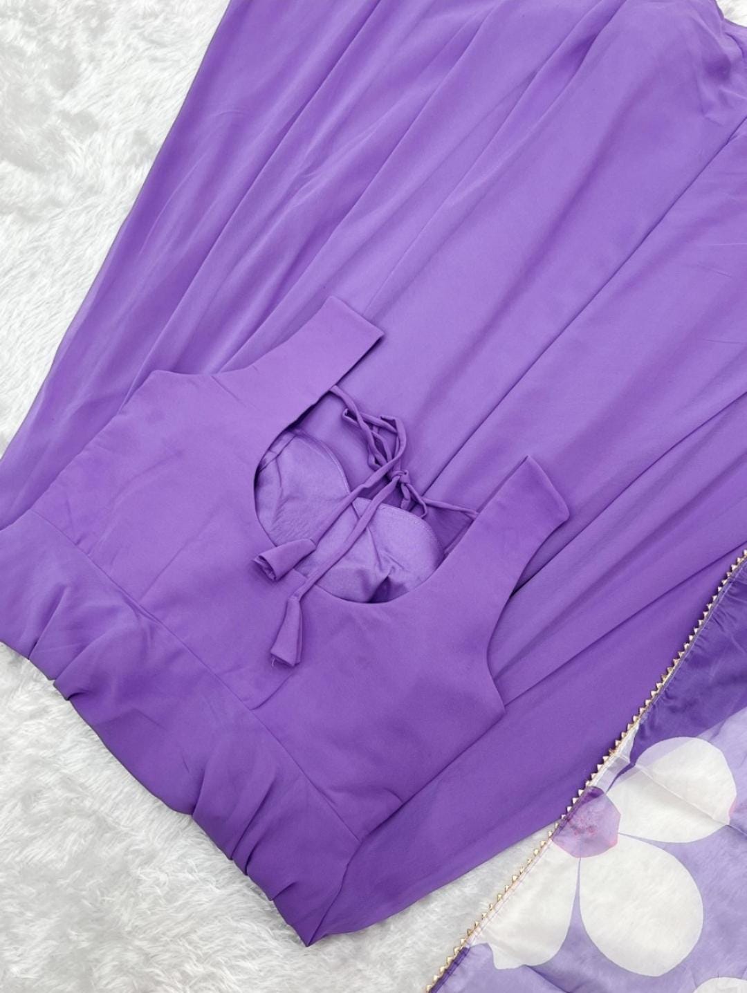 Geogette Lavender Color Gown Dupatta Set - Etsy