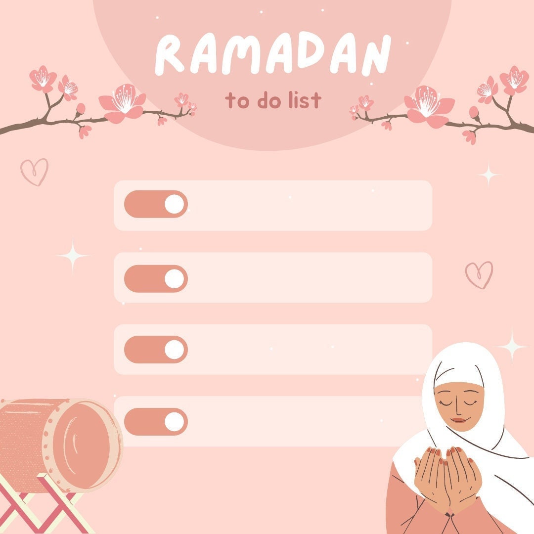 Ramadan to Do List. Islamic Digital Print. Ramadan Kareem. Organising ...
