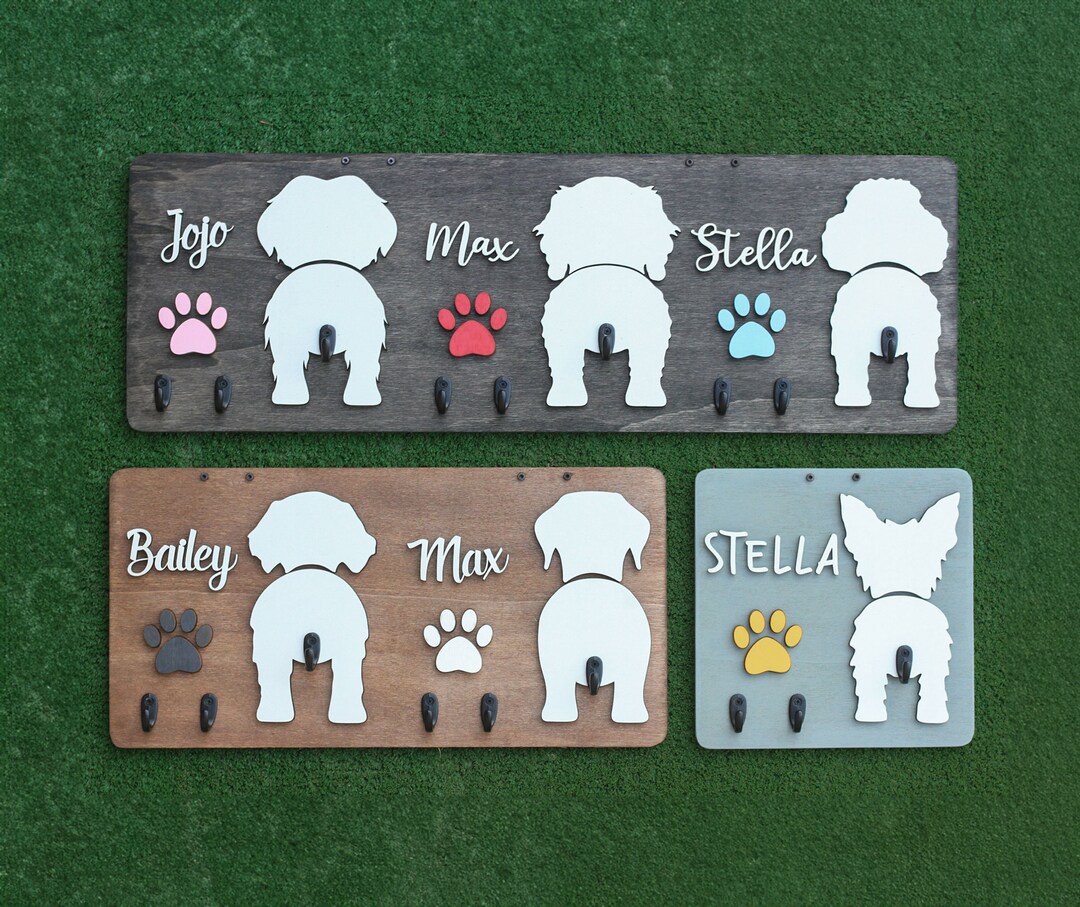 Dog Leash Holder L Dog Collar Hanger L Dog Collar Sign L Dog Items L ...