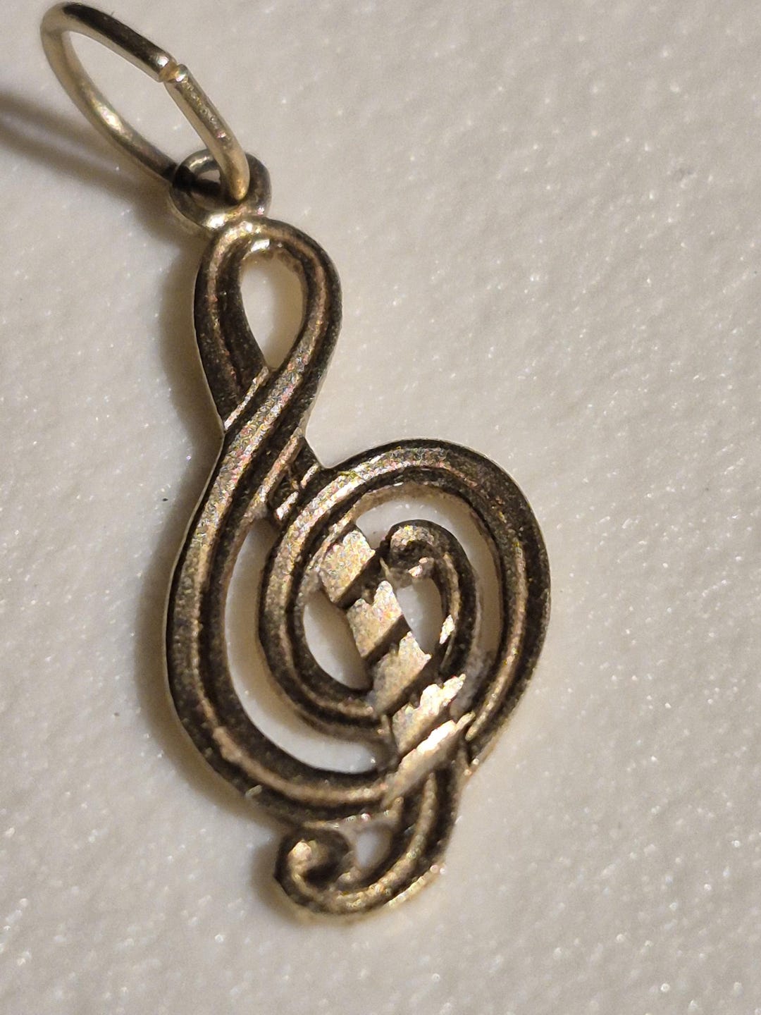 14k Yellow Gold Treble Clef Musical Charm or Pendant - Etsy