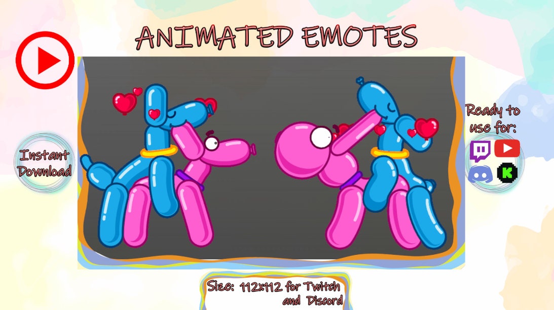 2 Twitch Dog Animated Sub Fap Emote/blue Air Balloon Drool Puppy 18 ...